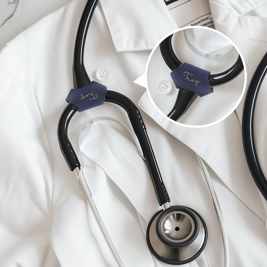 Leather Stethoscope Name Tag Custom Stethoscope Charm Stethoscope Id ...