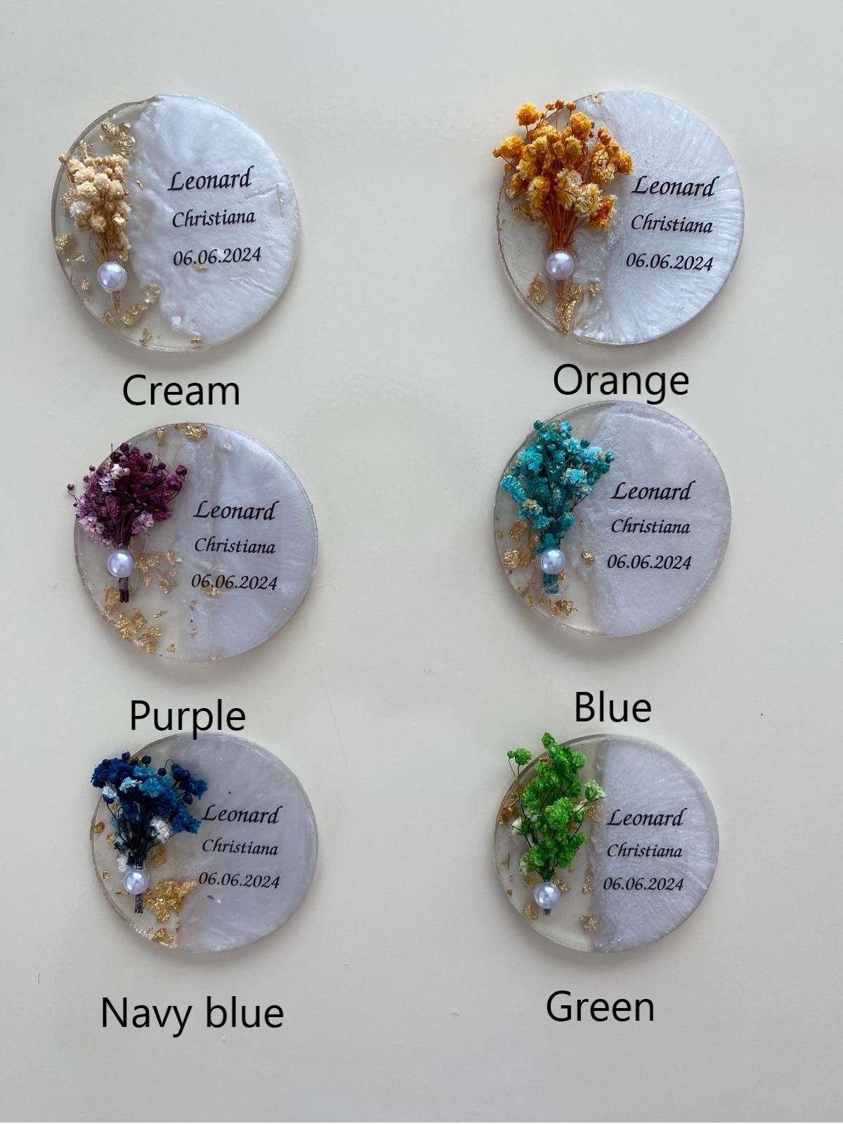 Custom Epoxy Wedding Magnet Favors, Wedding Party Favors, Save the Date ...