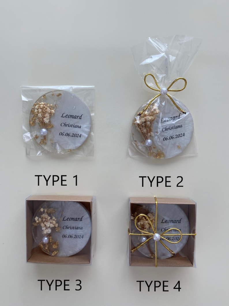 Personalized Heart Magnet Wedding Favor: Epoxy & Dried Flower, Islamic ...