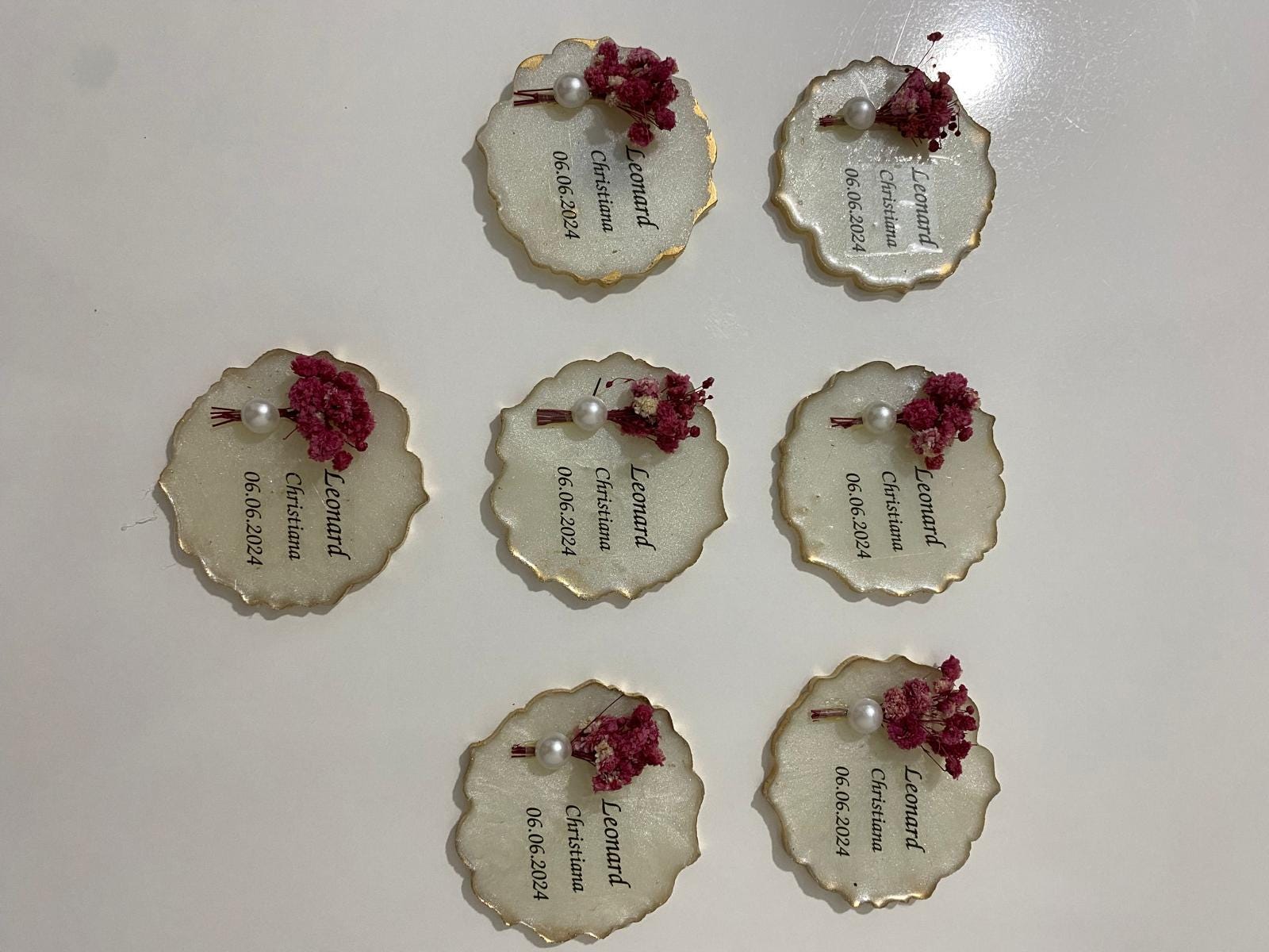 Custom Epoxy Wedding Magnet Favors, Wedding Party Favors, Save the Date ...
