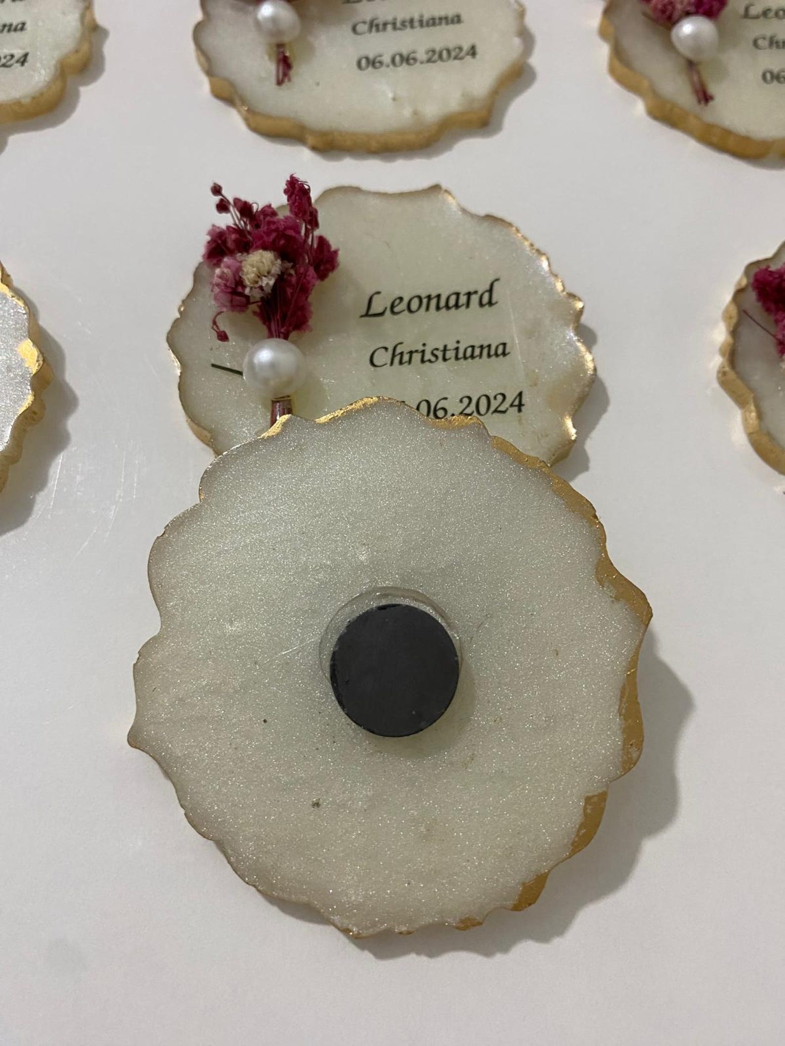 Custom Epoxy Wedding Magnet Favors, Wedding Party Favors, Save the Date ...