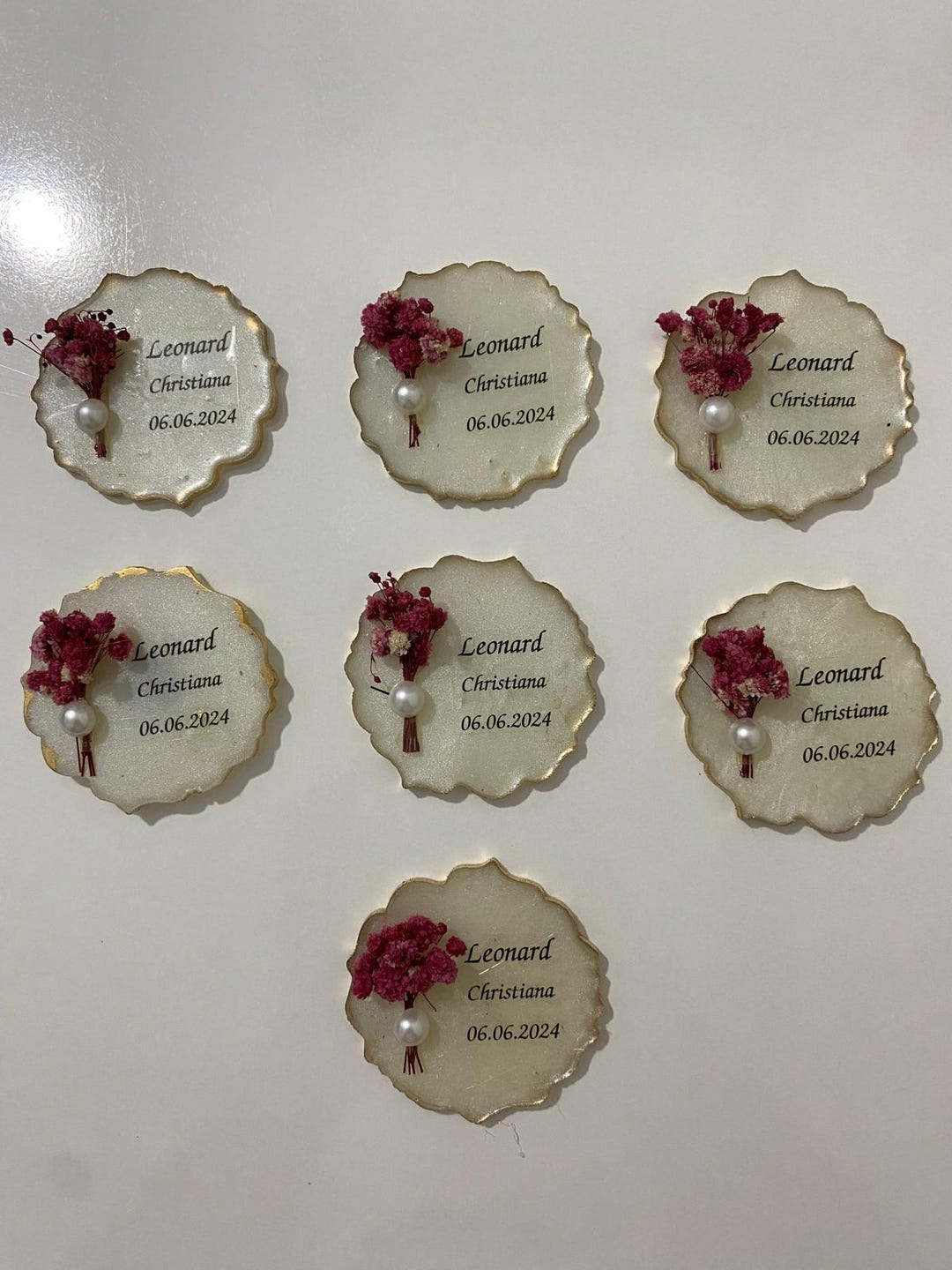Custom Epoxy Wedding Magnet Favors, Wedding Party Favors, Save the Date ...