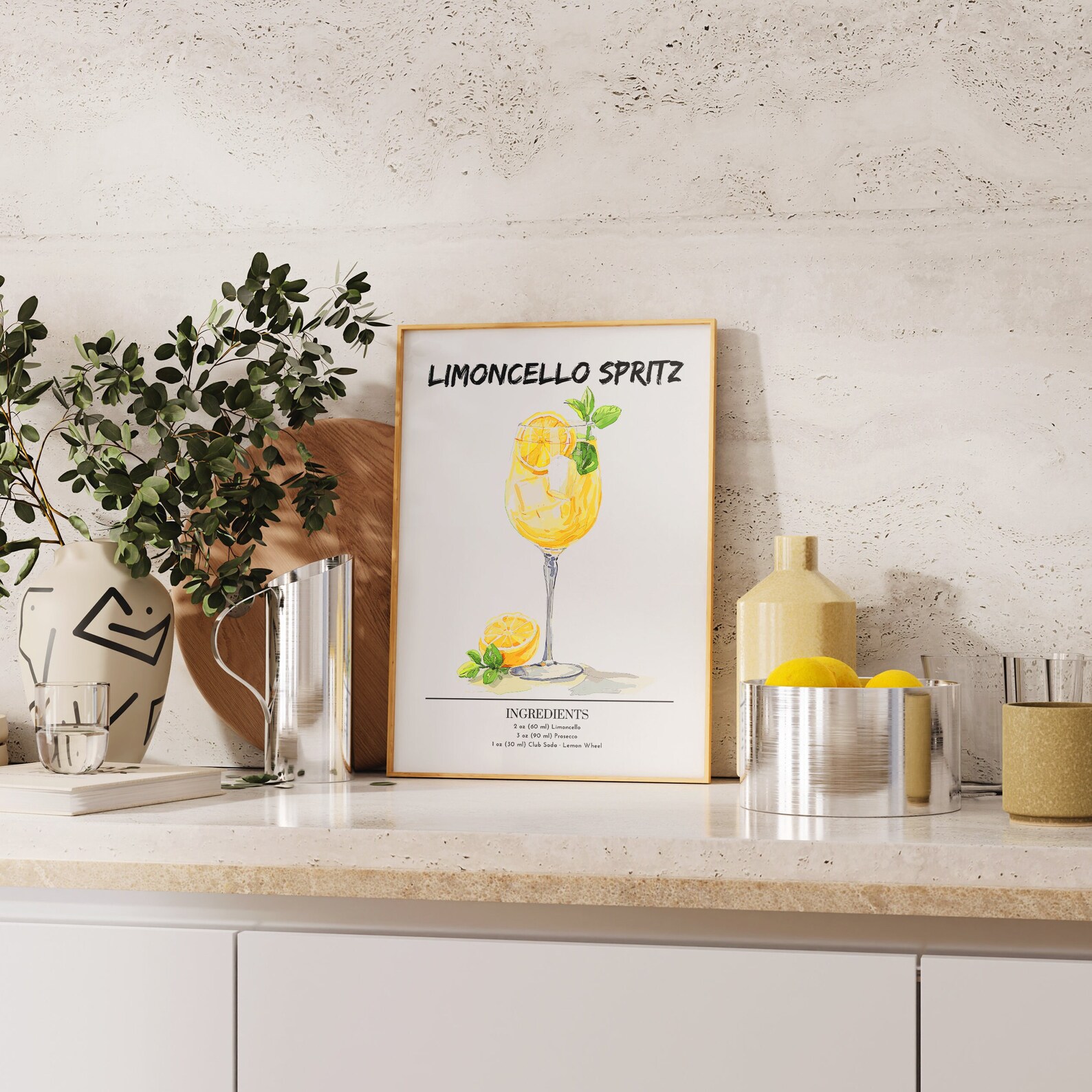 Limoncello Spritz Poster | Bar Wall Art Decor Cocktail Poster | Party ...