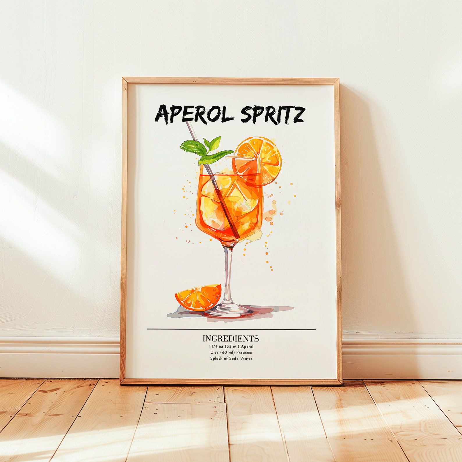 Aperol Spritz Poster | Bar Wall Art Decor Cocktail Poster | Party ...