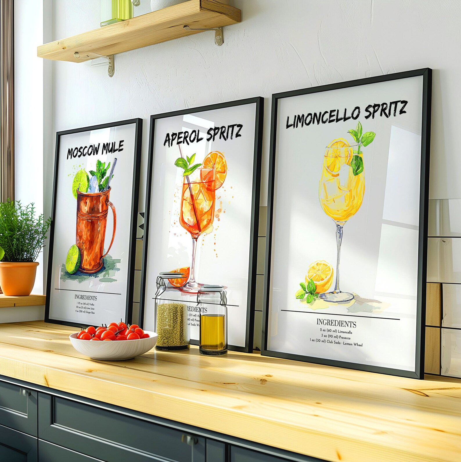 Limoncello Spritz Poster | Bar Wall Art Decor Cocktail Poster | Party ...