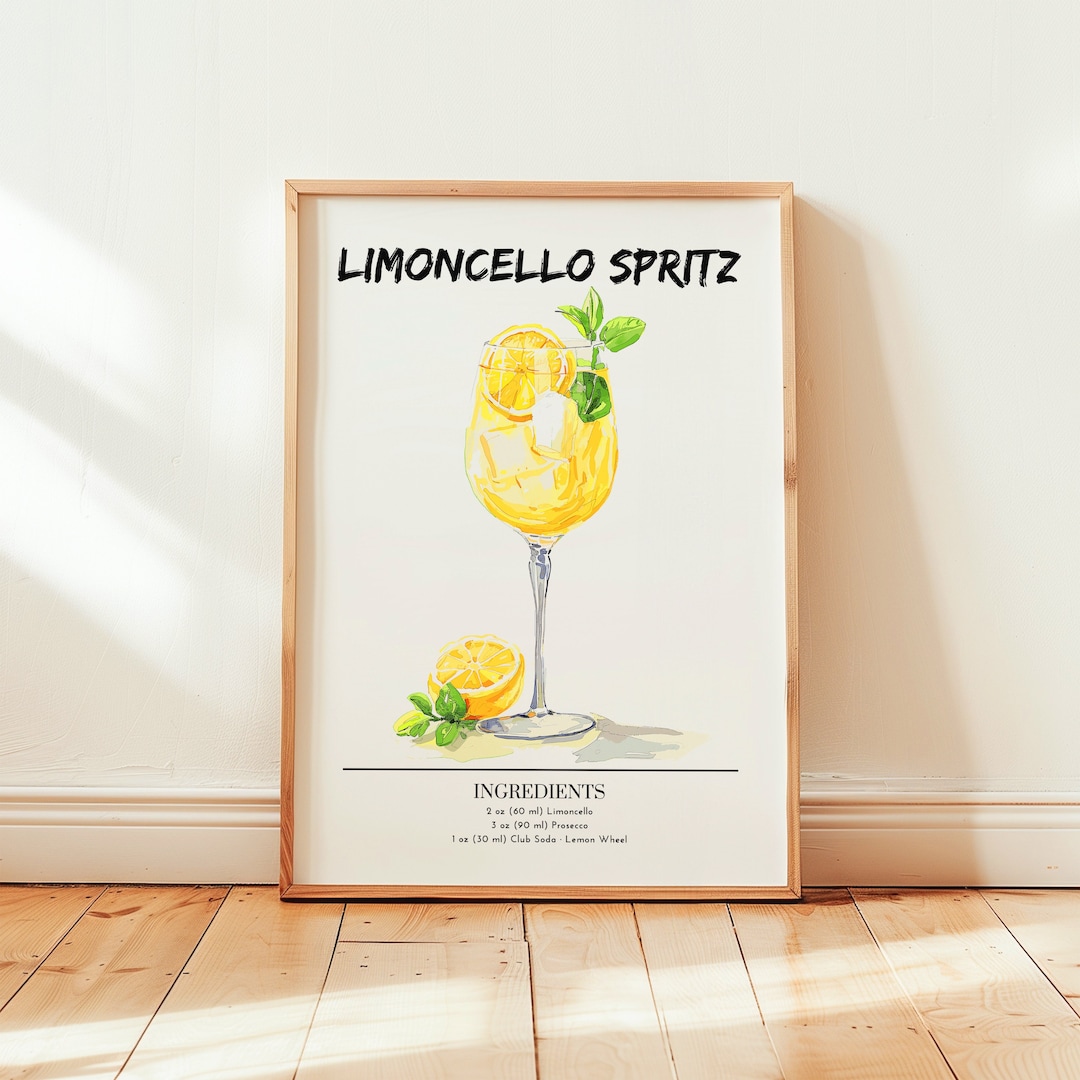 Limoncello Spritz Poster Bar Wall Art Decoration Cocktail Poster Party ...