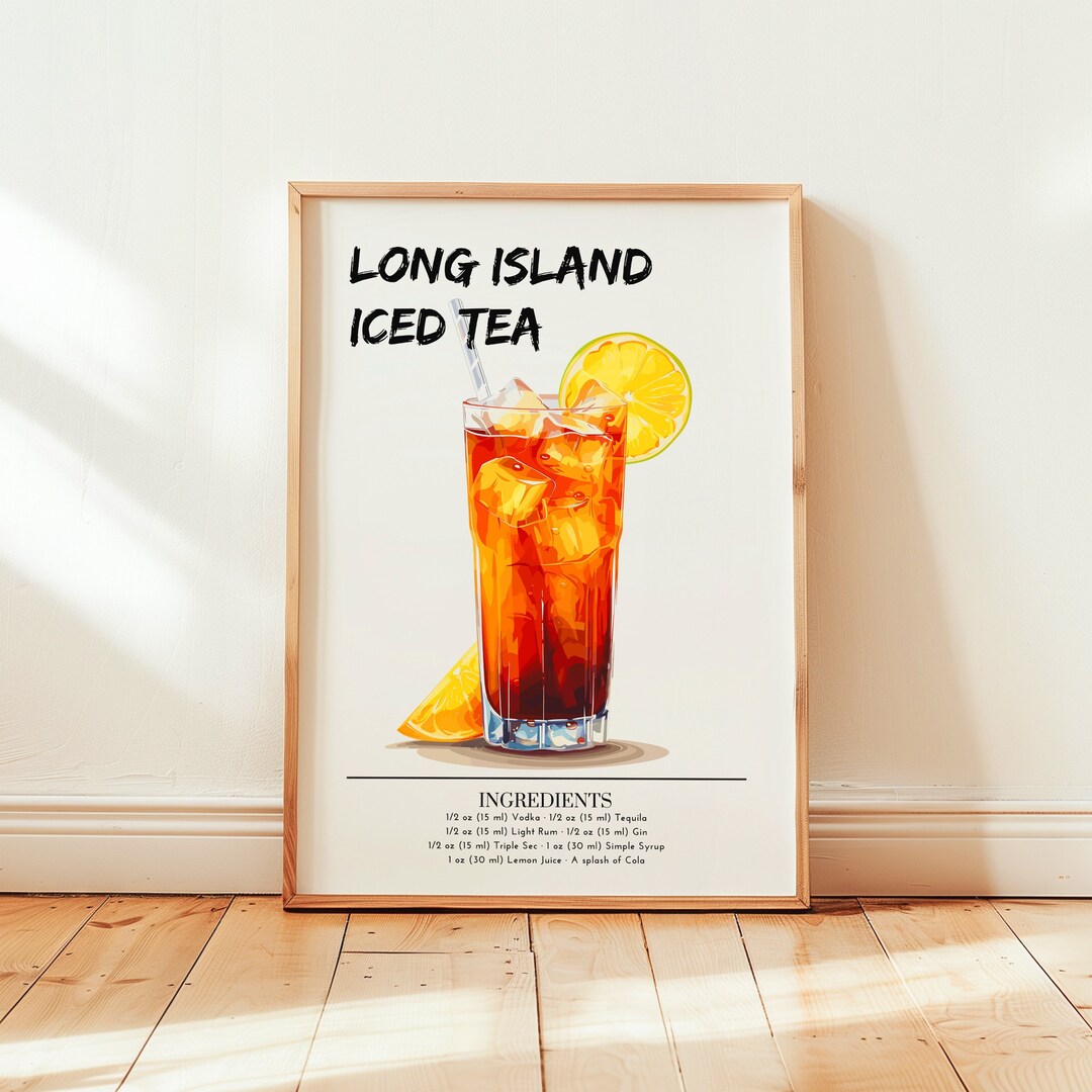 Long Island Iced Tea Poster Bar Wall Art Decoration Cocktail Poster ...