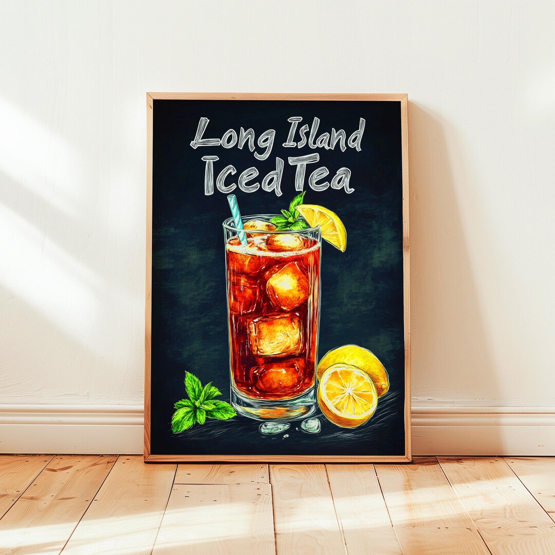 Long Island Iced Tea Poster Bar Wall Art Decoration Cocktail Poster ...