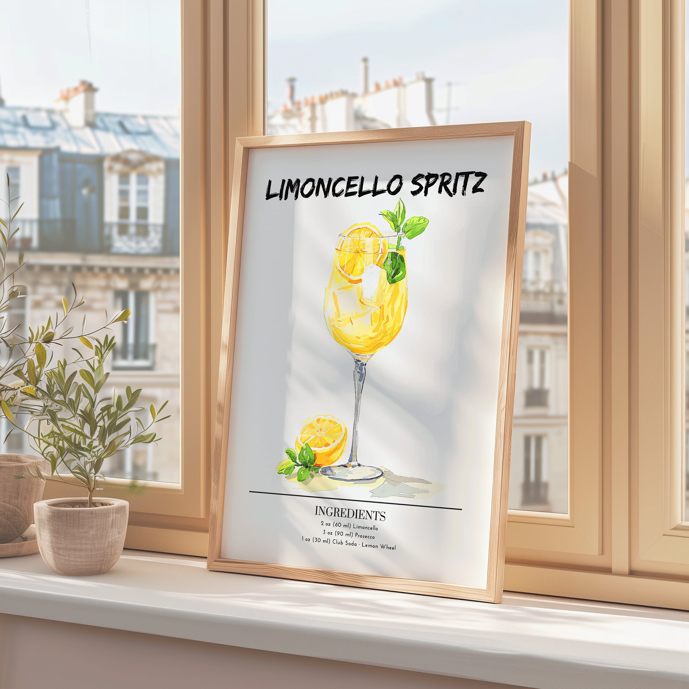 Limoncello Spritz Poster | Bar Wall Art Decor Cocktail Poster | Party ...
