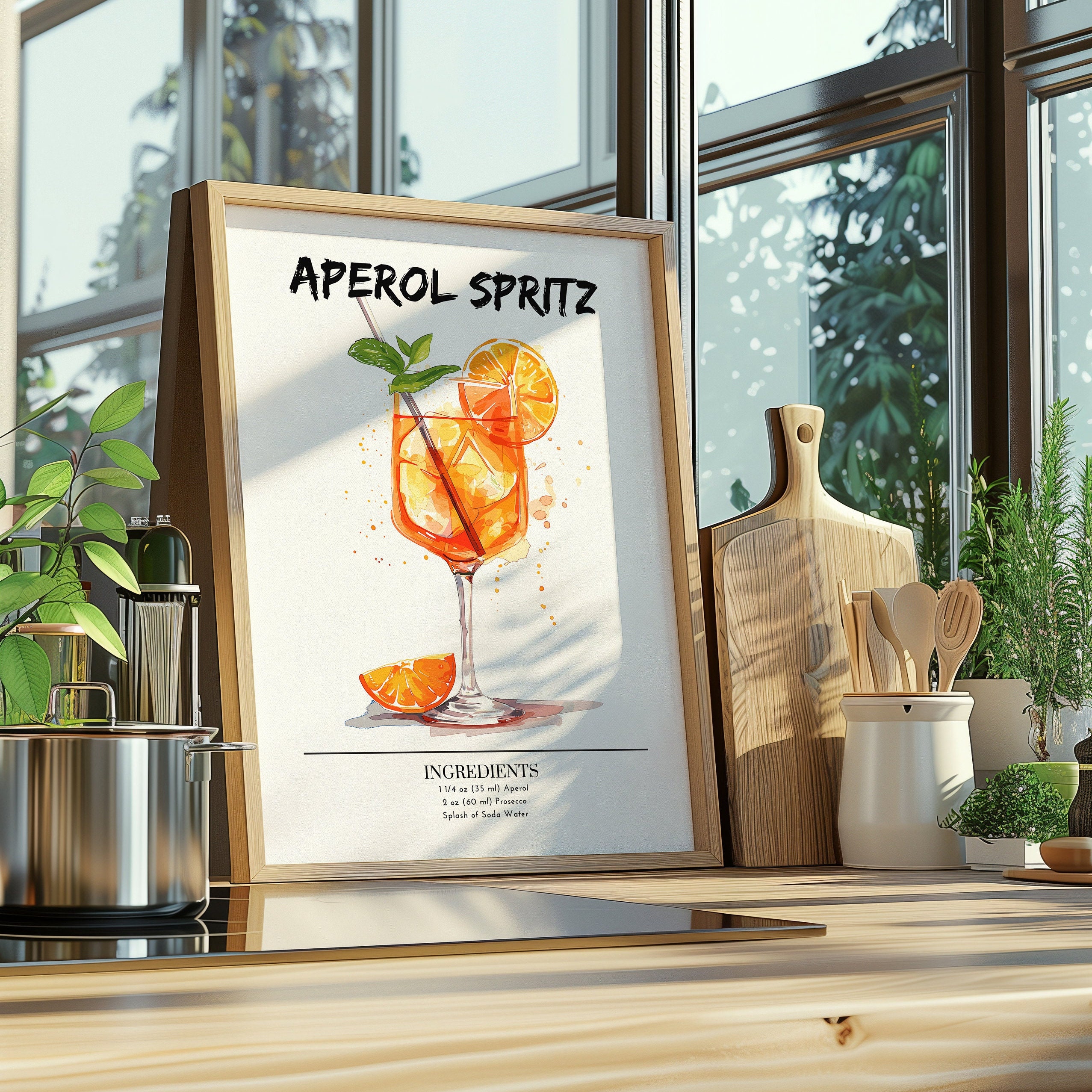 Aperol Spritz Poster | Bar Wall Art Decor Cocktail Poster | Party ...
