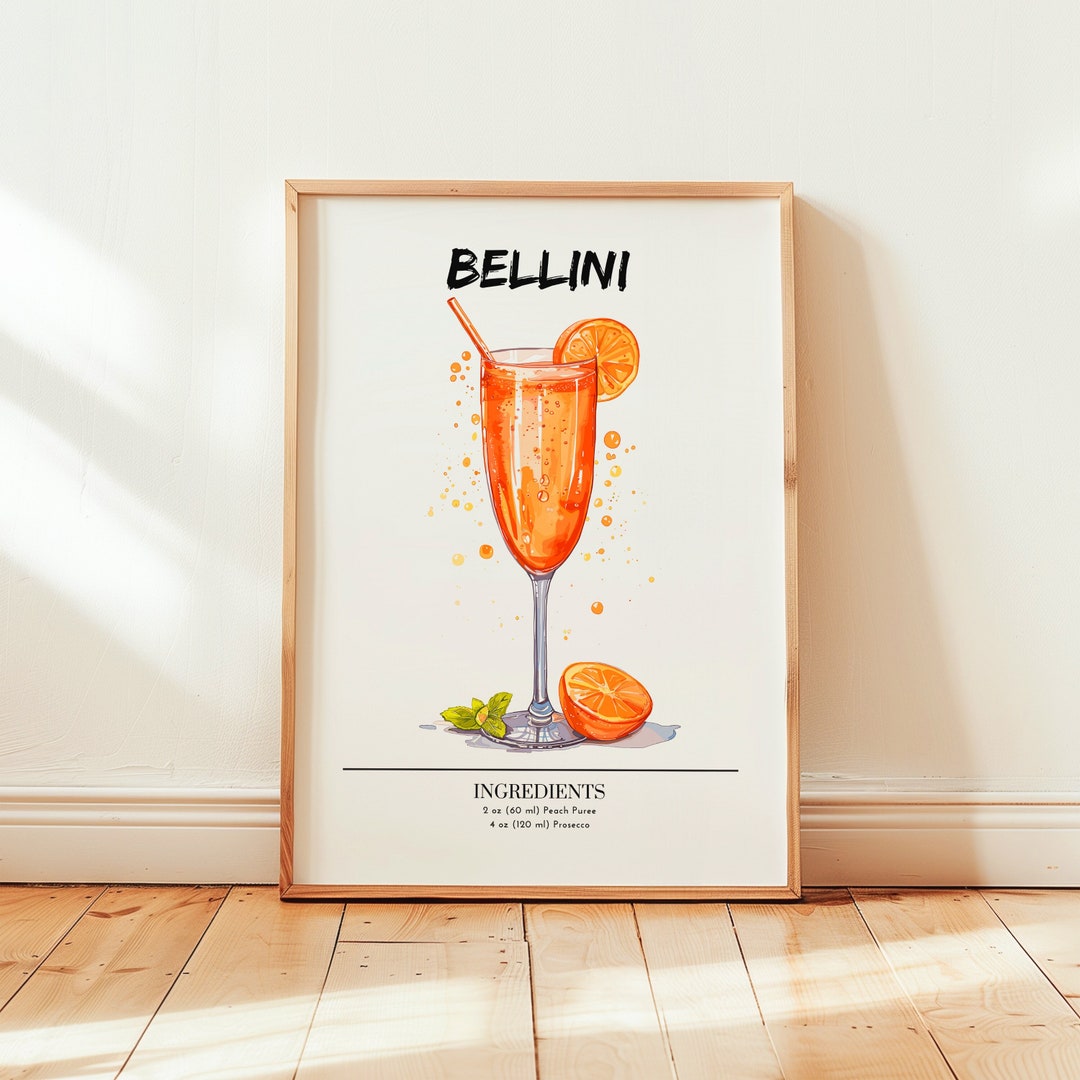 Bellini Poster Bar Wall Art Decoration Cocktail Poster Party Signature ...