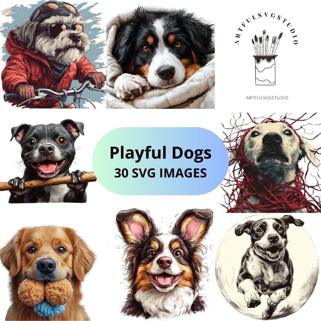 Dog Designs Svg Bundle, Animal Svg, Dog Clipart, Cut File for Cricut - Etsy