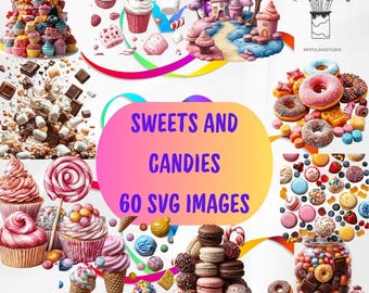 Sweet Svg Bundle, Dessert Svg, Dessert Clipart, Sweets Clipart, Cut ...