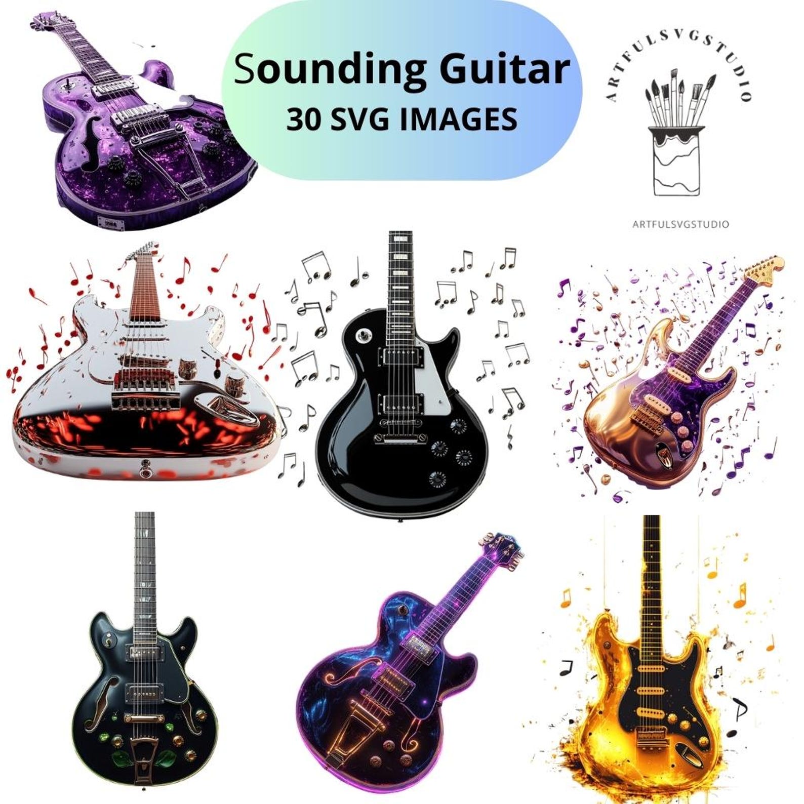 Guitar Design Svg Bundle, Instruments Svg, Guitar Clipart, Instruments ...