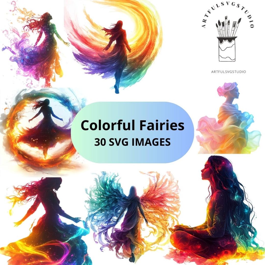 Fairy Designs Svg Bundle, Fantasy Svg, Fairies Clipart, Fairy Clipart ...