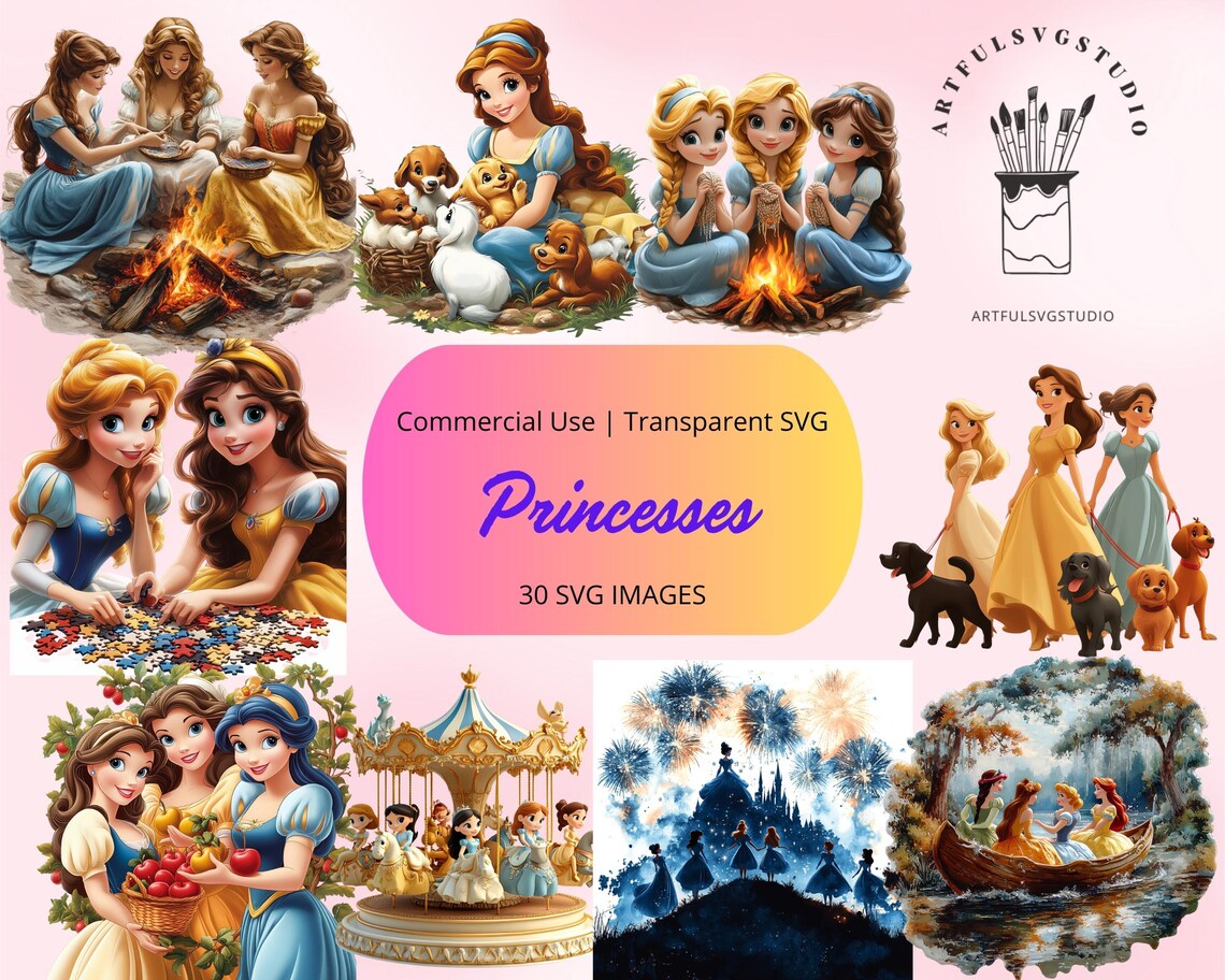 Princess Svg Bundle, Fantasy Svg, Princess Clipart, Fantasy Clipart ...