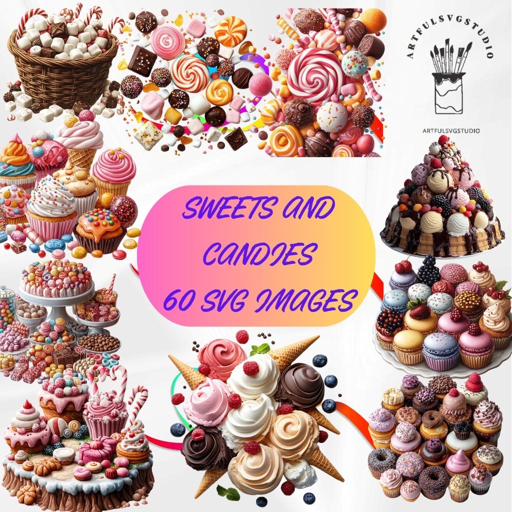 Sweet Svg Bundle, Dessert Svg, Dessert Clipart, Sweets Clipart, Cut ...