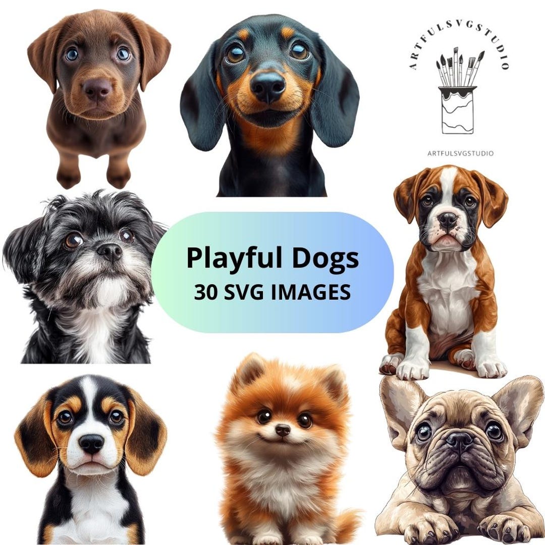 Dog Designs Svg Bundle, Animal Svg, Dog Clipart, Cut File for Cricut - Etsy