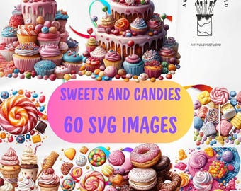 Sweet Svg Bundle, Dessert Svg, Dessert Clipart, Sweets Clipart, Cut ...