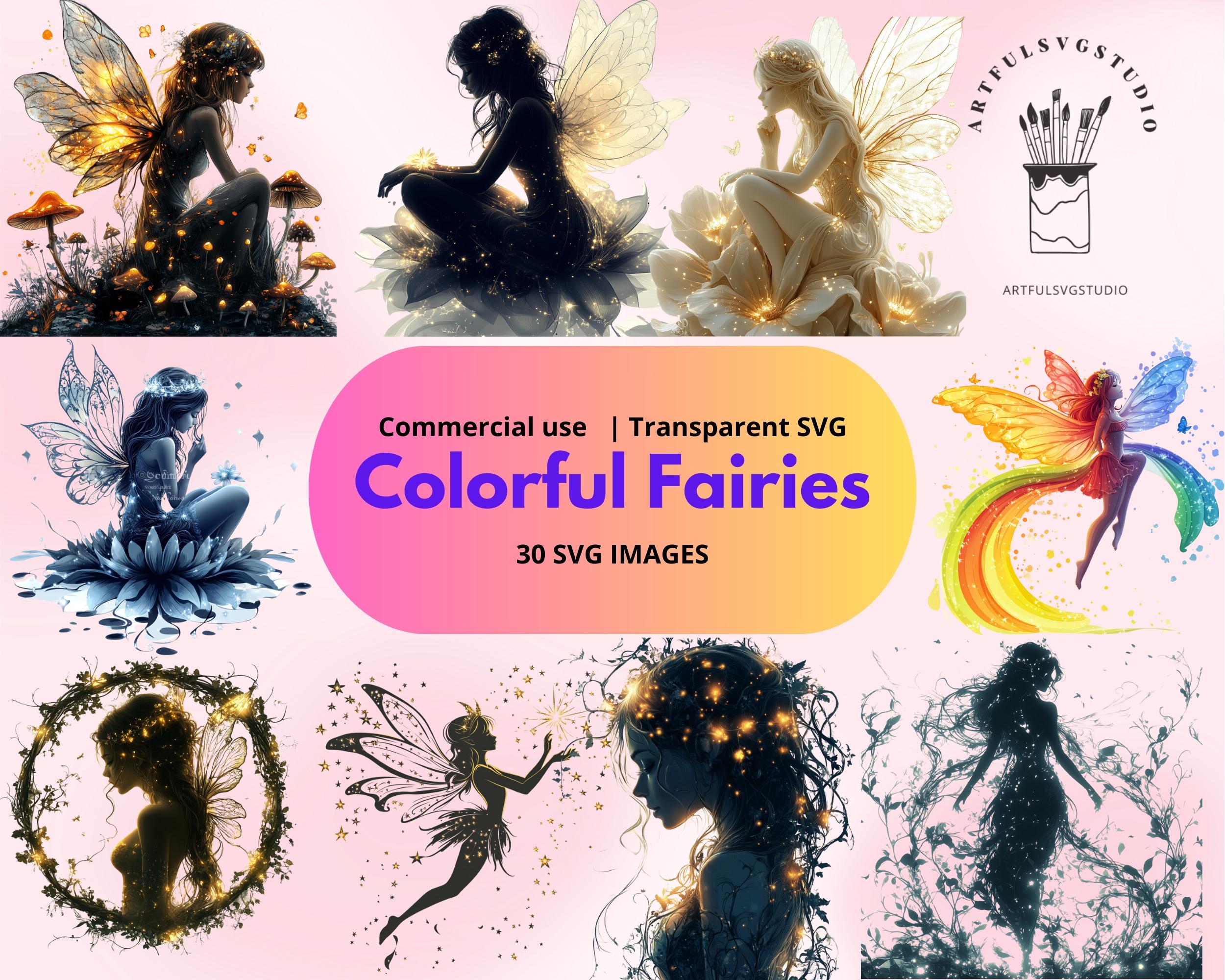 Fairy Designs Svg Bundle, Fantasy Svg, Fairies Clipart, Fairy Clipart ...