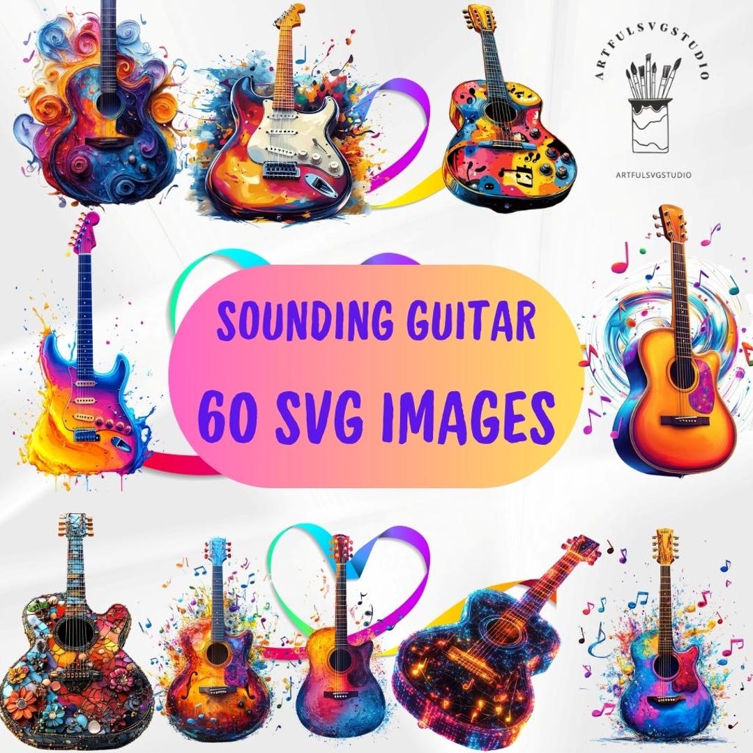 Guitar Design Svg Bundle, Instruments Svg, Guitar Clipart, Instruments ...
