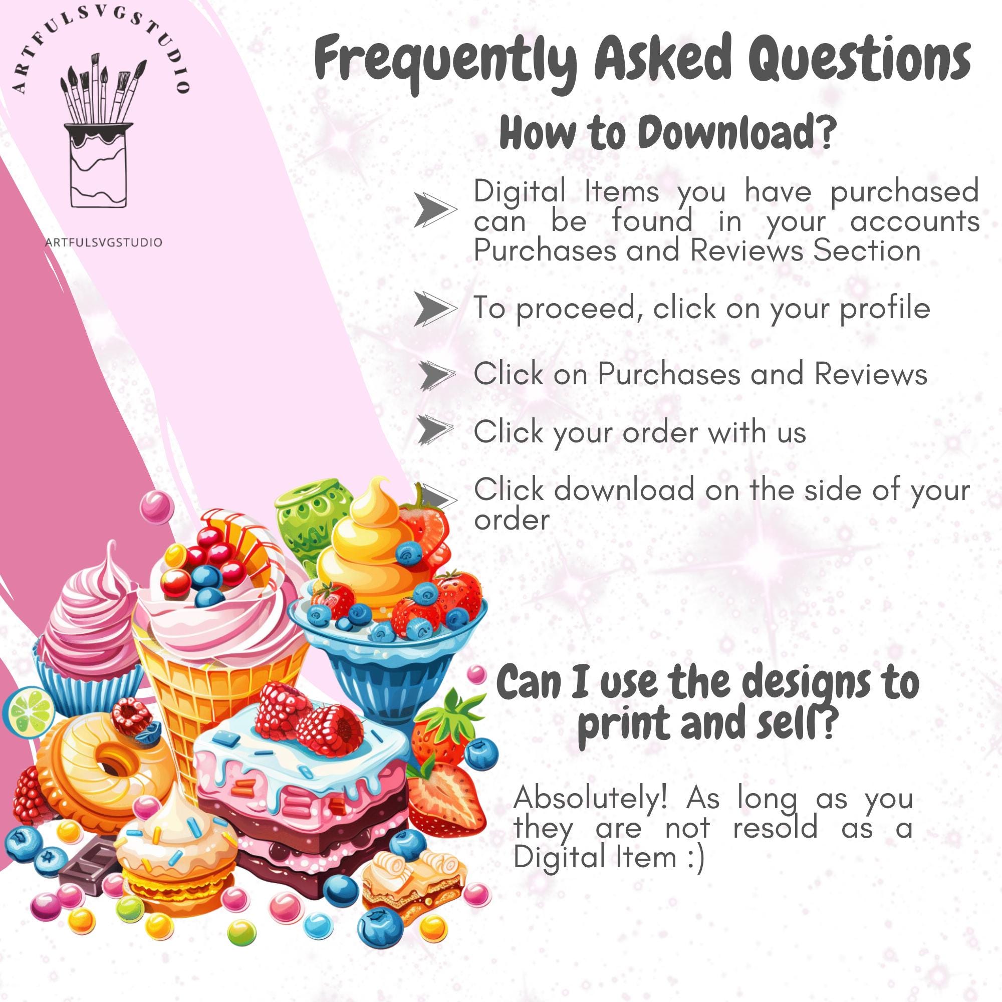 Sweet Svg Bundle, Dessert Svg, Dessert Clipart, Sweets Clipart, Cut ...
