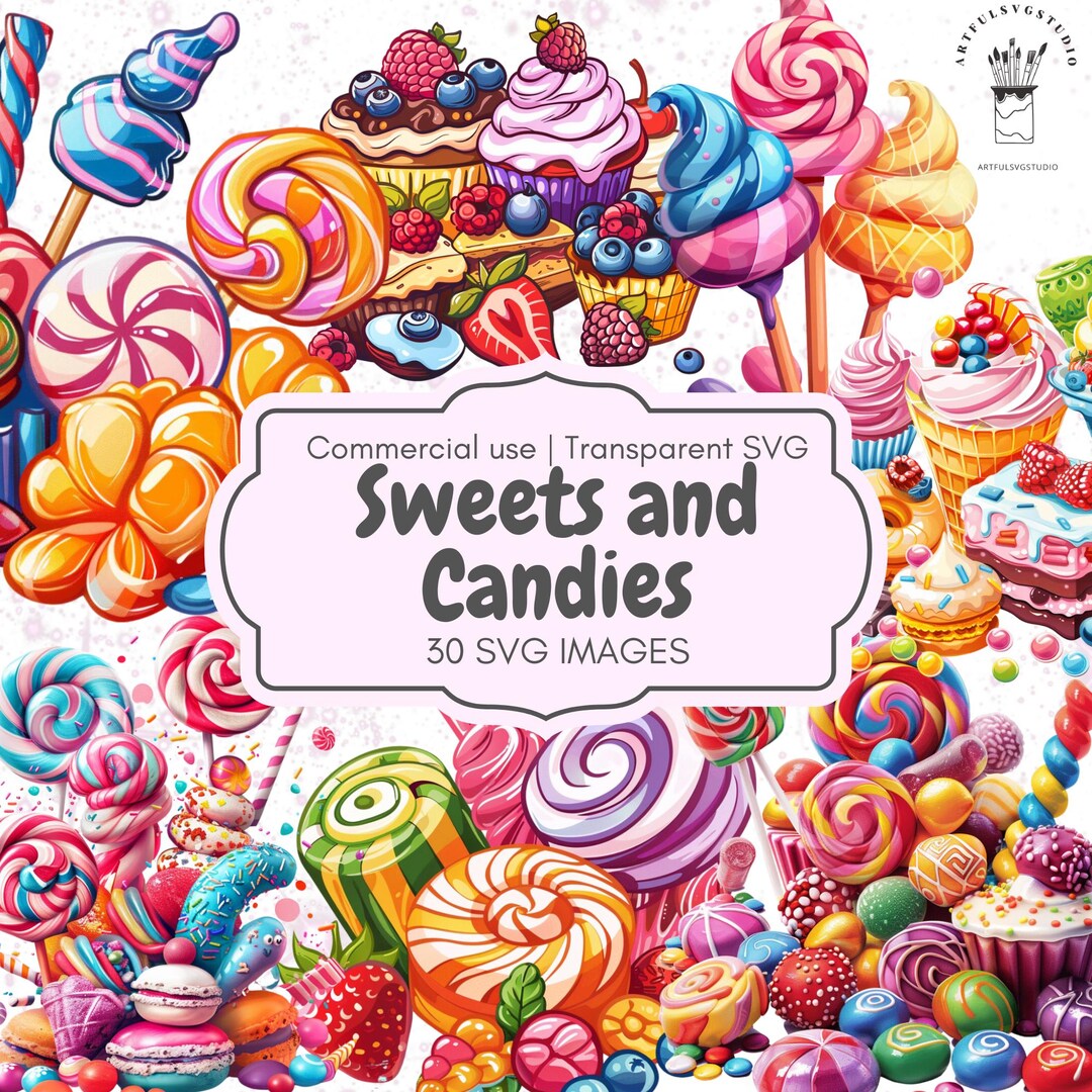 Sweet Svg Bundle, Dessert Svg, Dessert Clipart, Sweets Clipart, Cut ...