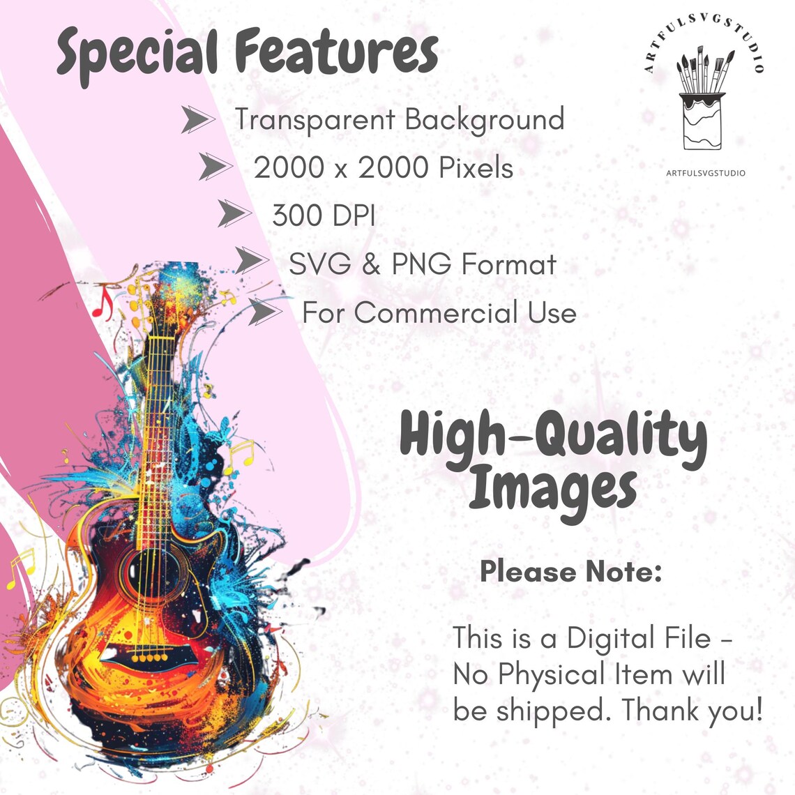 Guitar Design Svg Bundle, Instruments Svg, Guitar Clipart, Instruments ...