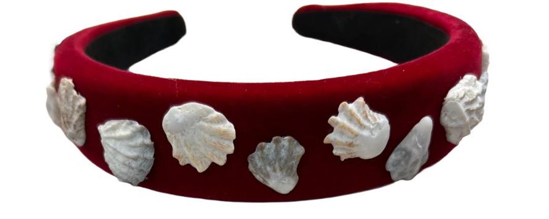 Handpicked Shell-adorn Velvet Headbands Unique Coastal Hair Accessory ...