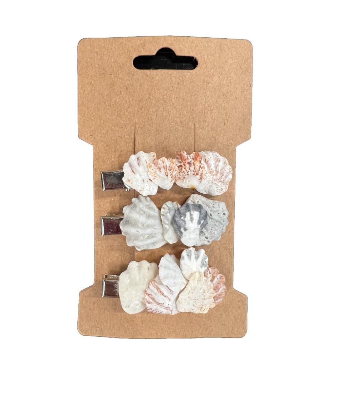 Shell Hair Clips | Handmade Beach Barrettes| Natural Cat’s Paw Shells ...