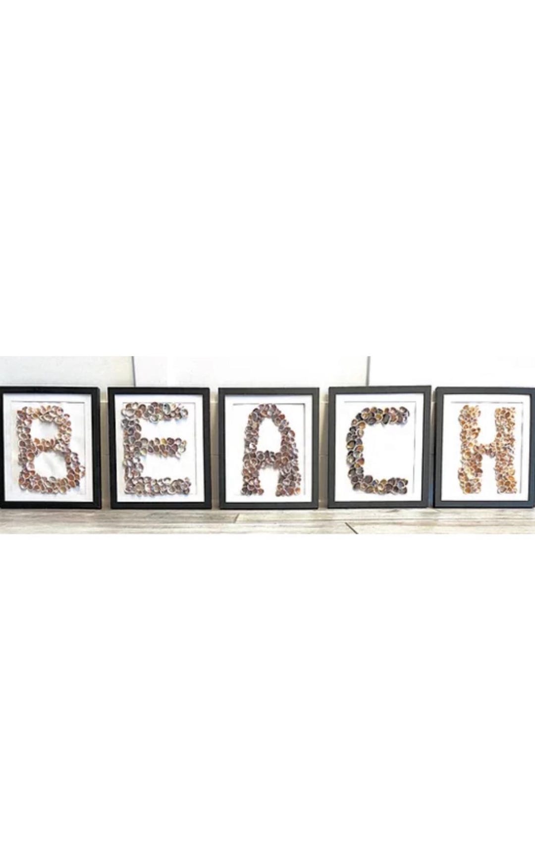 Venus Love Shell Letter Art - Custom Coastal Decor, Initial Art ...