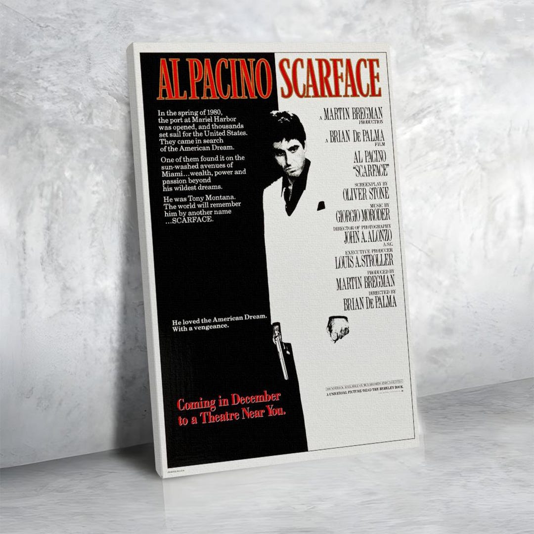 Scarface Movie Poster, Wrapped Frame Poster, Canvas Print, Room Decor ...