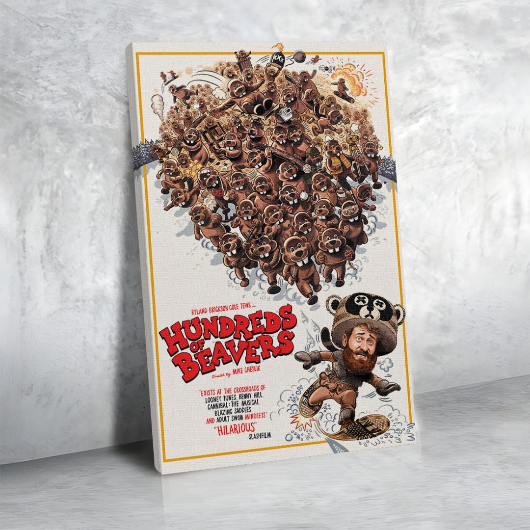Hundreds of Beavers Movie Poster, Wrapped Frame Poster, Canvas Print ...