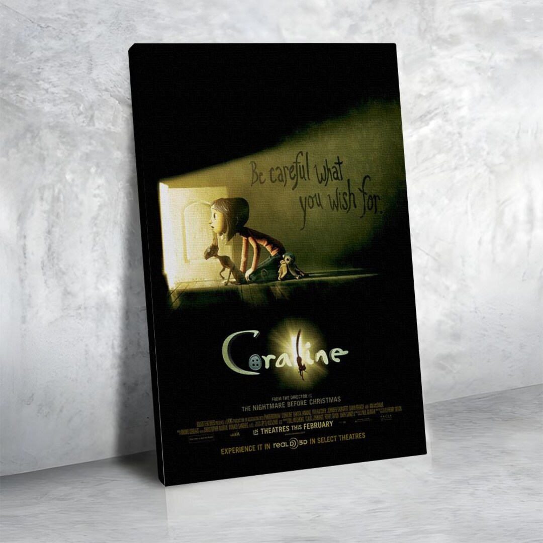 Coraline Movie Poster, Wrapped Frame Poster, Canvas Print, Room Decor ...