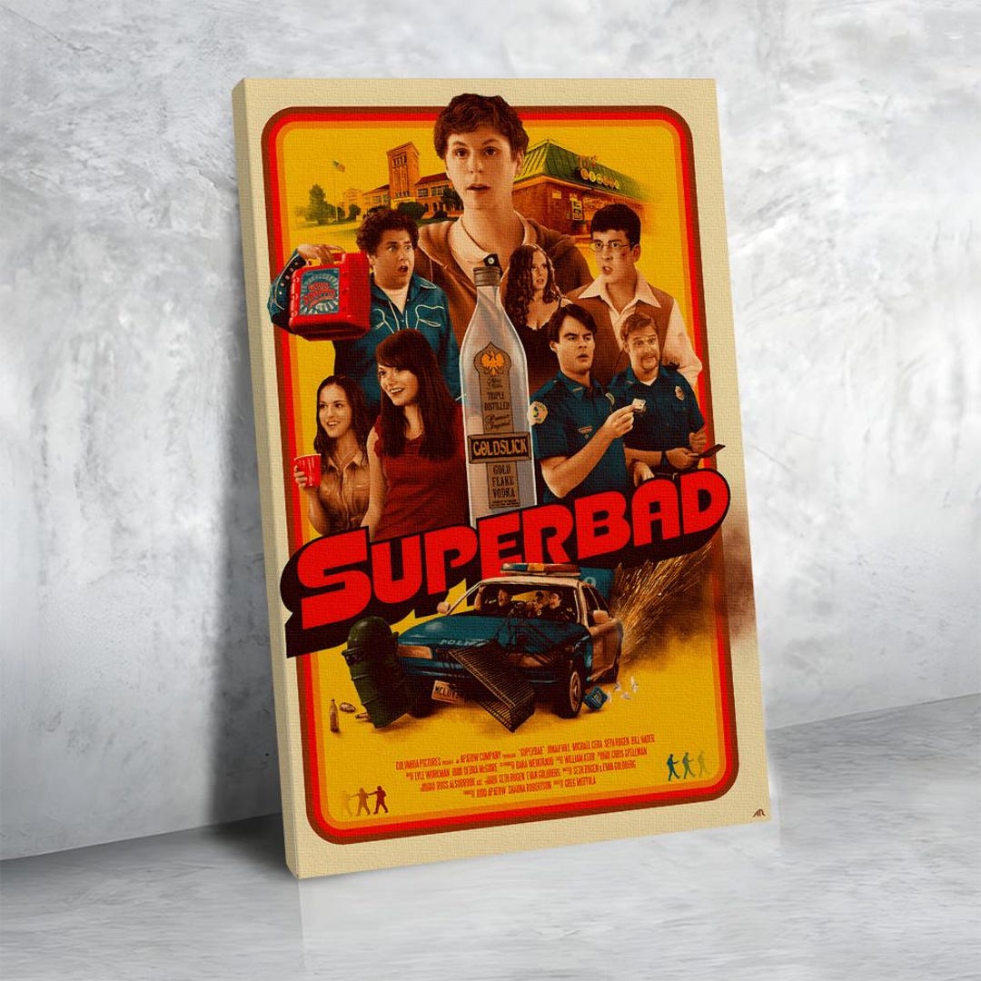 Superbad Movie Poster, Wrapped Frame Poster, Canvas Print, Room Decor ...
