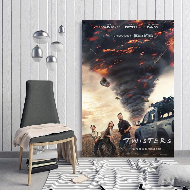 Twisters 2024 Movie Poster, Wrapped Frame Poster, Canvas Print, Room ...