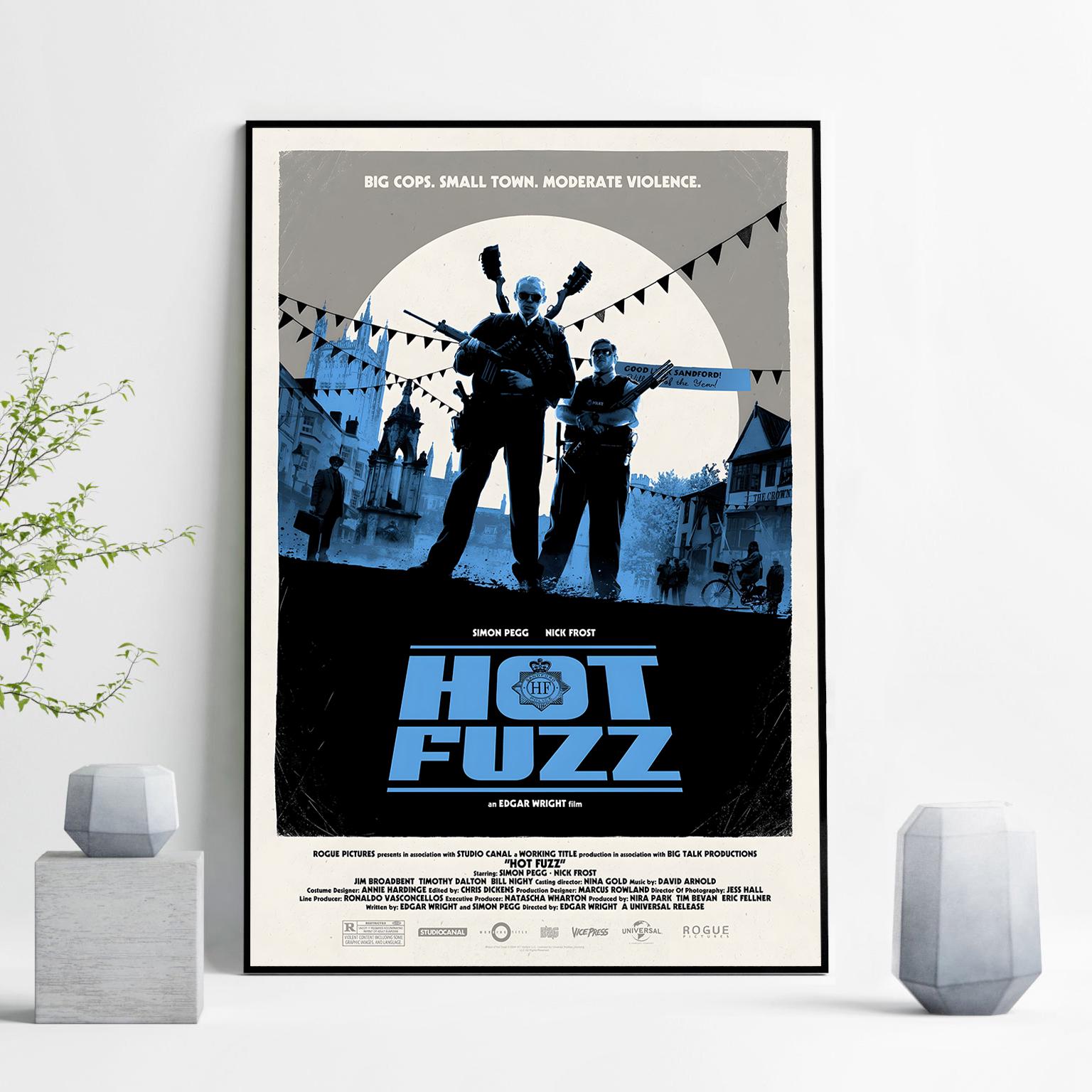 Hot Fuzz Movie Poster, Wrapped Frame Poster, Canvas Print, Room Decor ...