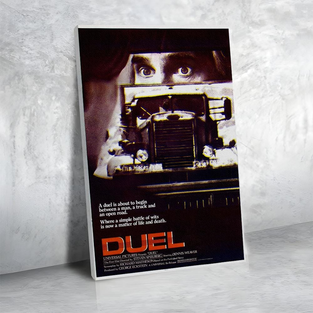 Duel Movie Poster, Wrapped Frame Poster, Canvas Print, Room Decor, Wall ...
