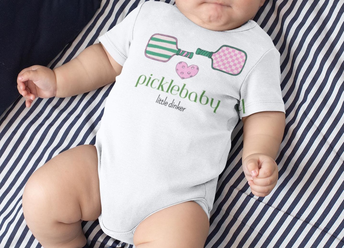 Pickleball Baby Shower, Pickleball Baby Outfit, Baby Pickleball Paddle ...