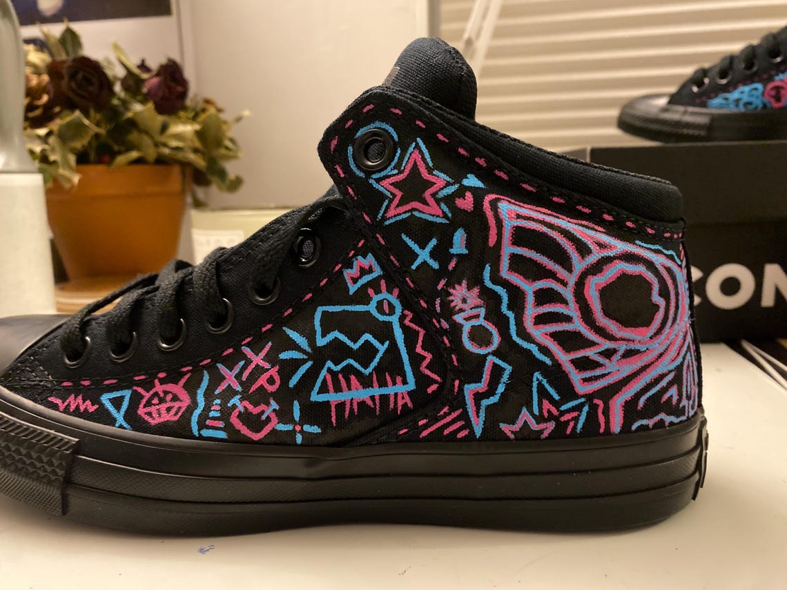 Jinx Inspired Arcane Chuck Taylor High Street Shoes Custom Hand Painted ...