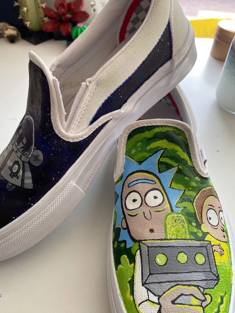 Rick and Morty Cartoon Custom Hand-painted Van Shoes - Etsy