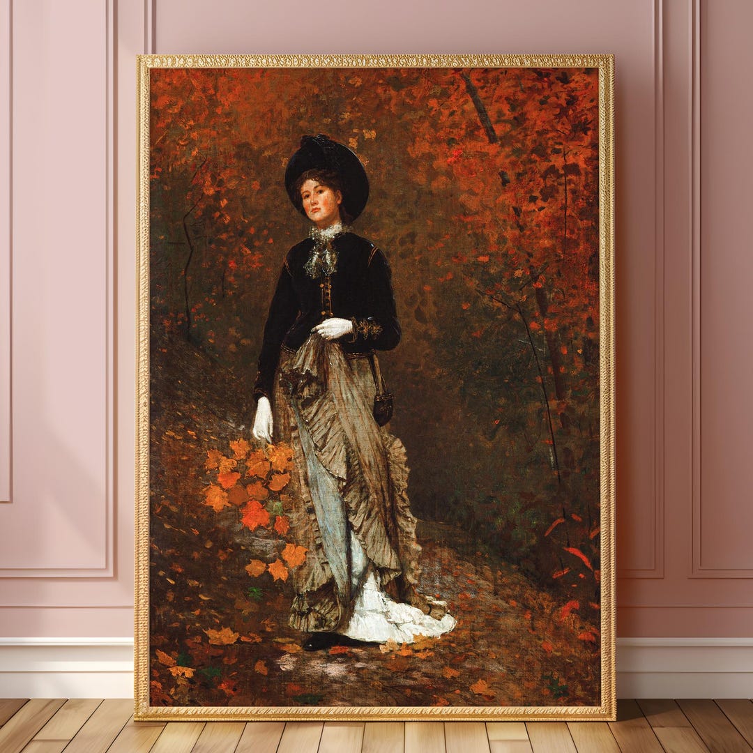 Autumn by Winslow Homer | Woman in Fall Woods | Vintage Fine Art ...