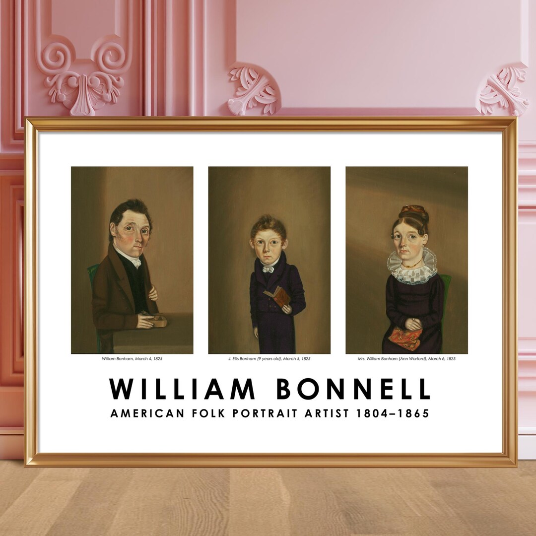 Bonham Family by American Folk Portrait Artist William Bonnell, 1825 ...