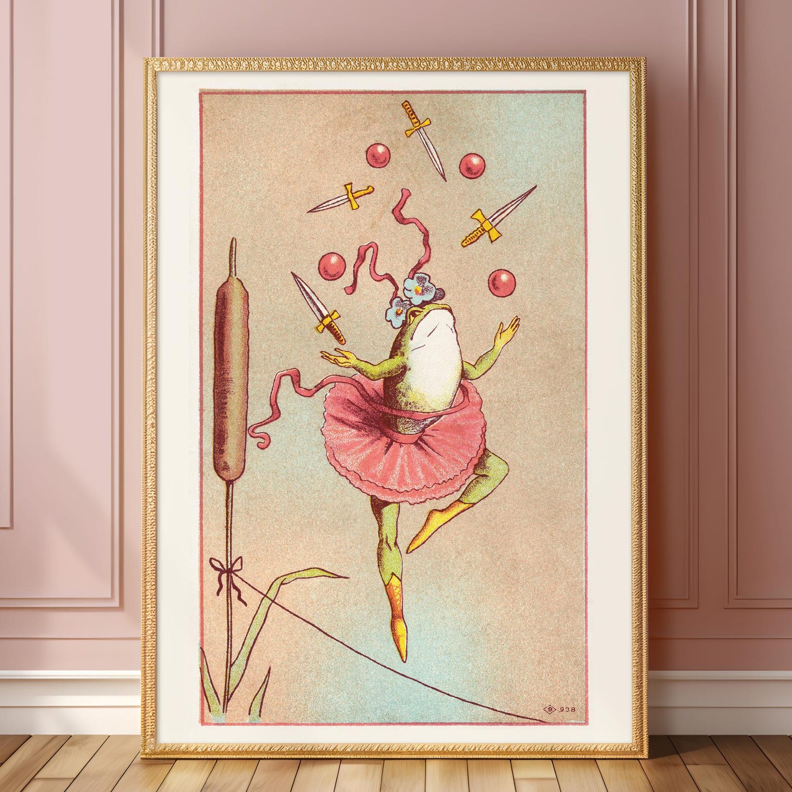 Frog Juggling Knives Vintage Circus Frog | Vintage Ballerina Tightrope ...