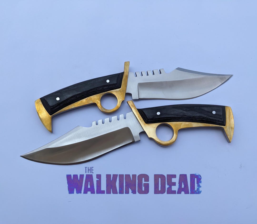 Walking Dead Knife: Replica Daryl Dixon Bowie Knife With Brass Finger ...