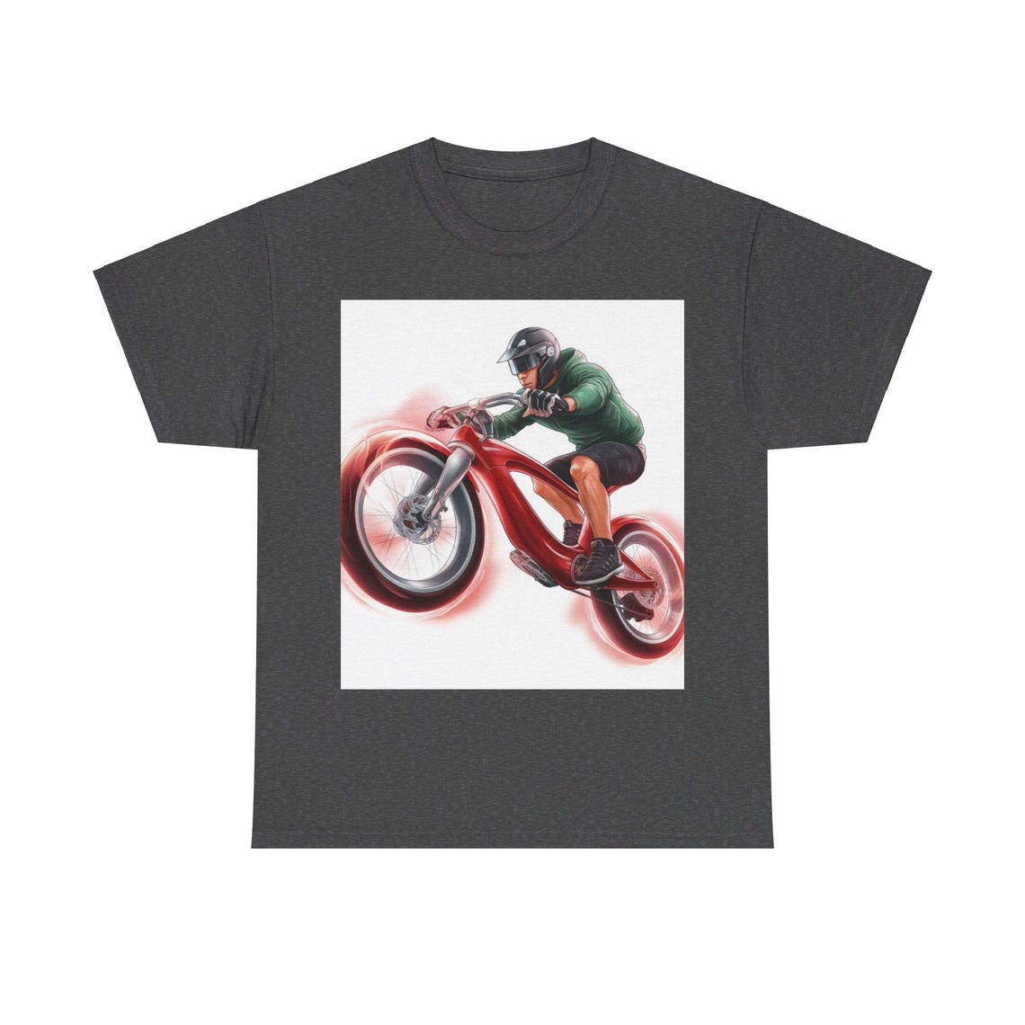 Unisex Heavy Cotton Tee, Image of Bike on Front and Back - Etsy
