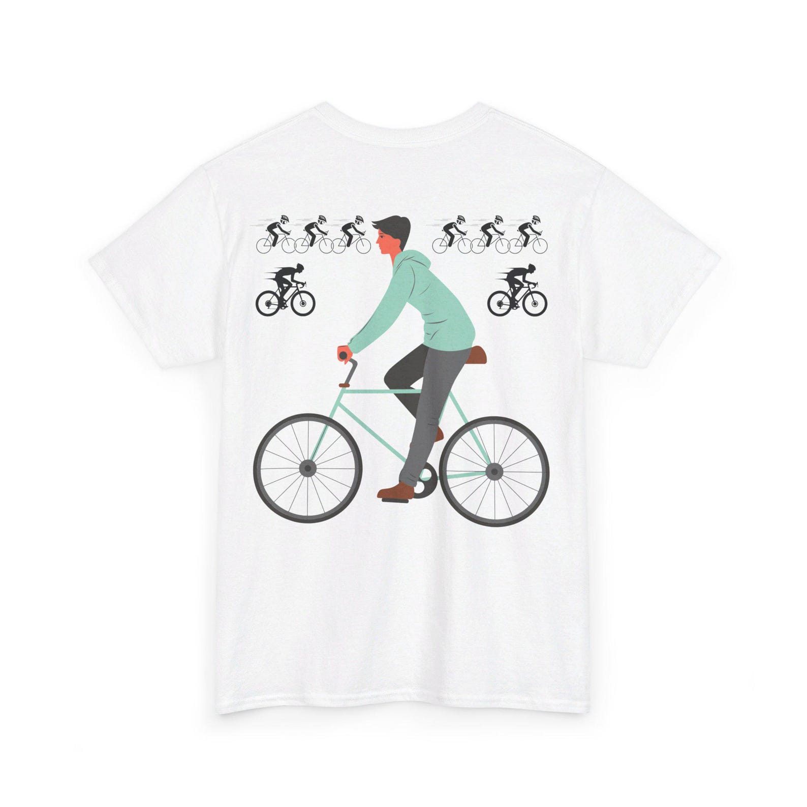 Unisex Heavy Cotton Tee, Image of Bike on Front and Back - Etsy
