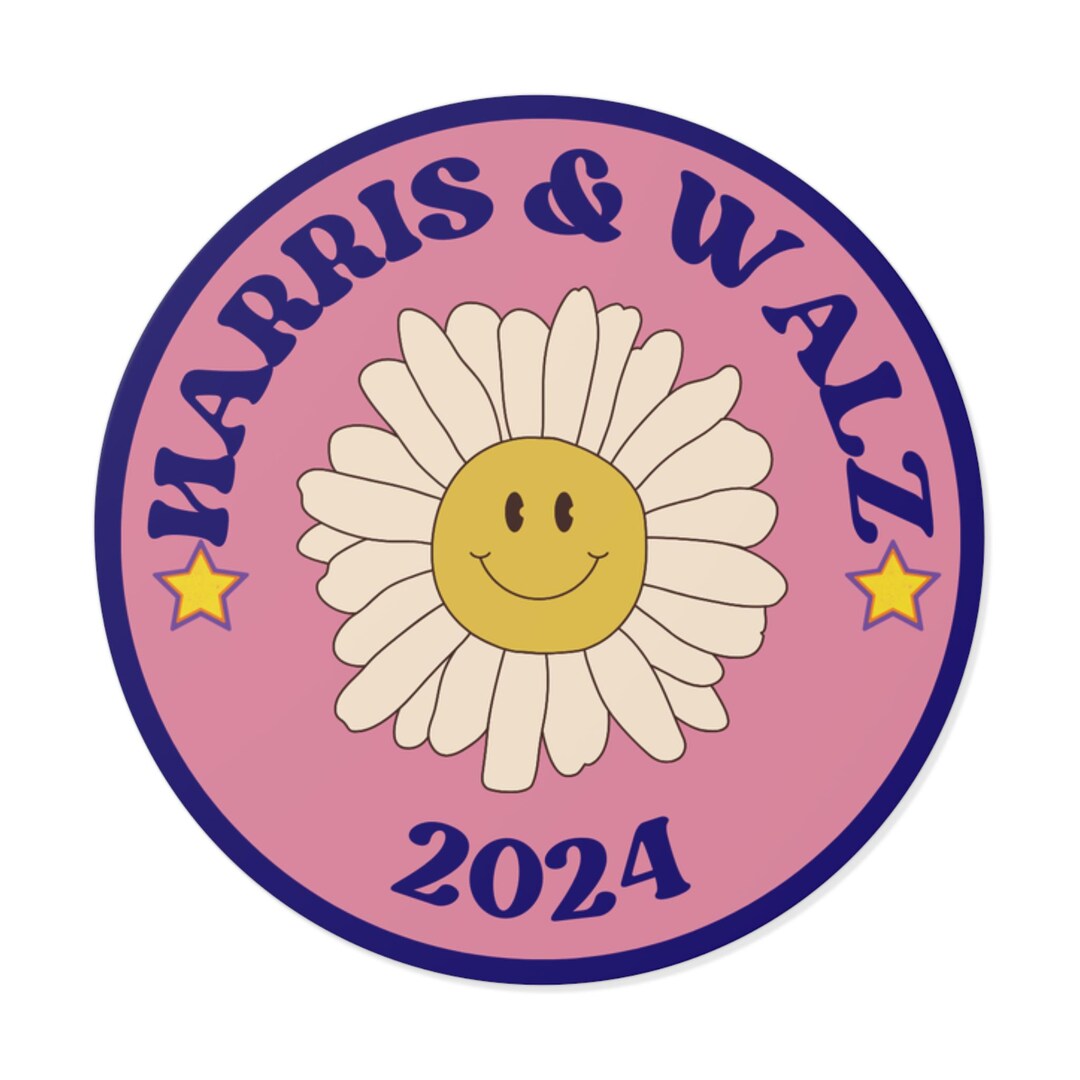 Kamala Harris Tim Walz 2024 Election Retro Vinyl Round Sticker - Etsy