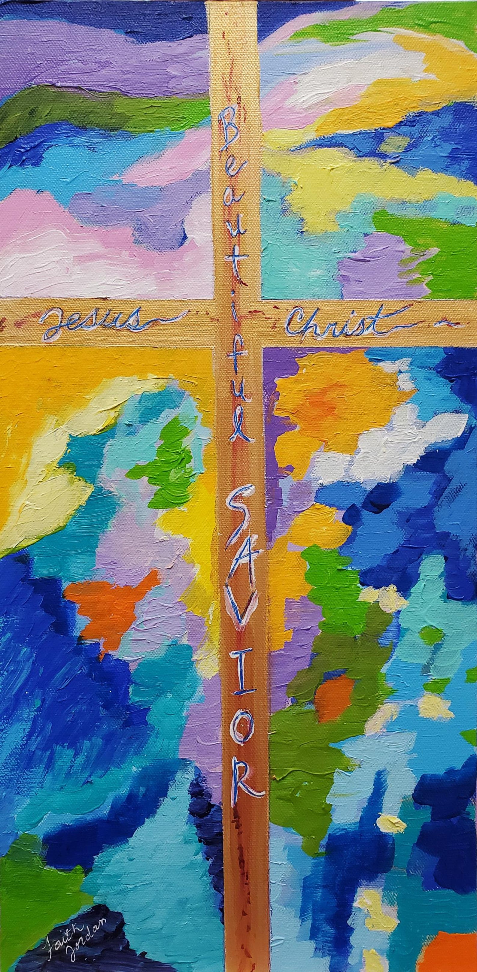 Abstract Cross Painting, Easter Artwork, Colorful Cross Art, Christian ...