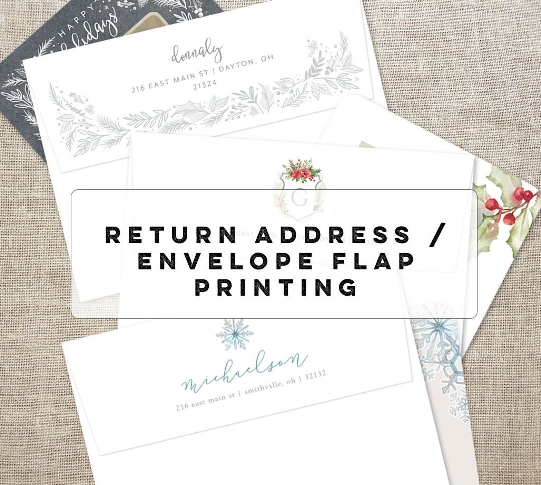 Return Address Envelope Flap Printing for Your Photo Holiday Cards - Etsy